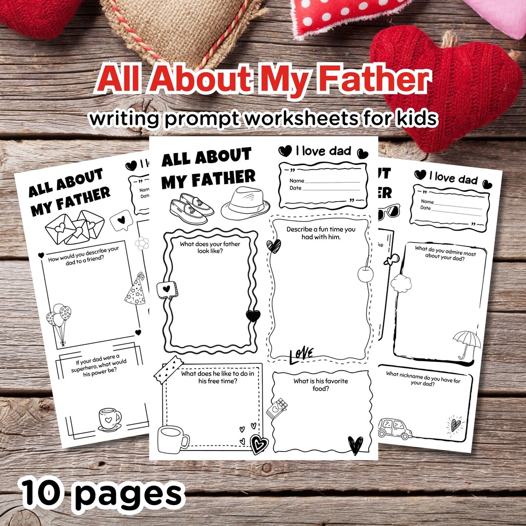 All About My Father Worksheet for Grades 2-6, Father's Day Writing ...