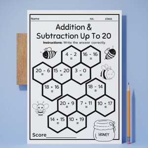 Addition & Subtraction Worksheets: Grade 1-2 Math Exercises (PDF) - Etsy
