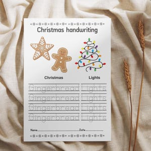 Fun Christmas Calligraphy & Tracing Worksheets for Kids, Handwriting ...
