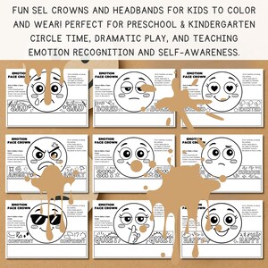 Emotion Face Coloring Crowns & Headbands: Kids' SEL Activity (PDF ...