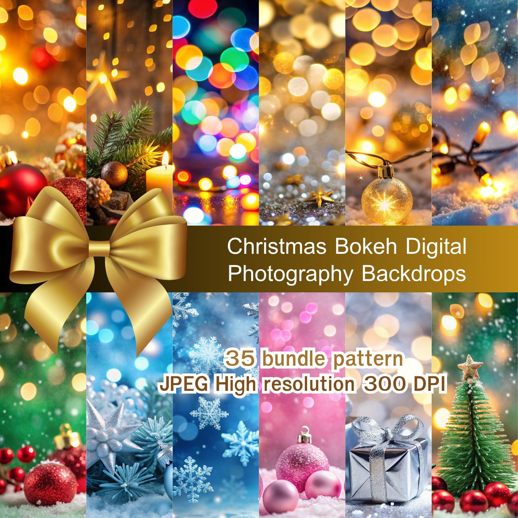 Christmas Bokeh Digital Photography Backdrops, Christmastime Digital ...