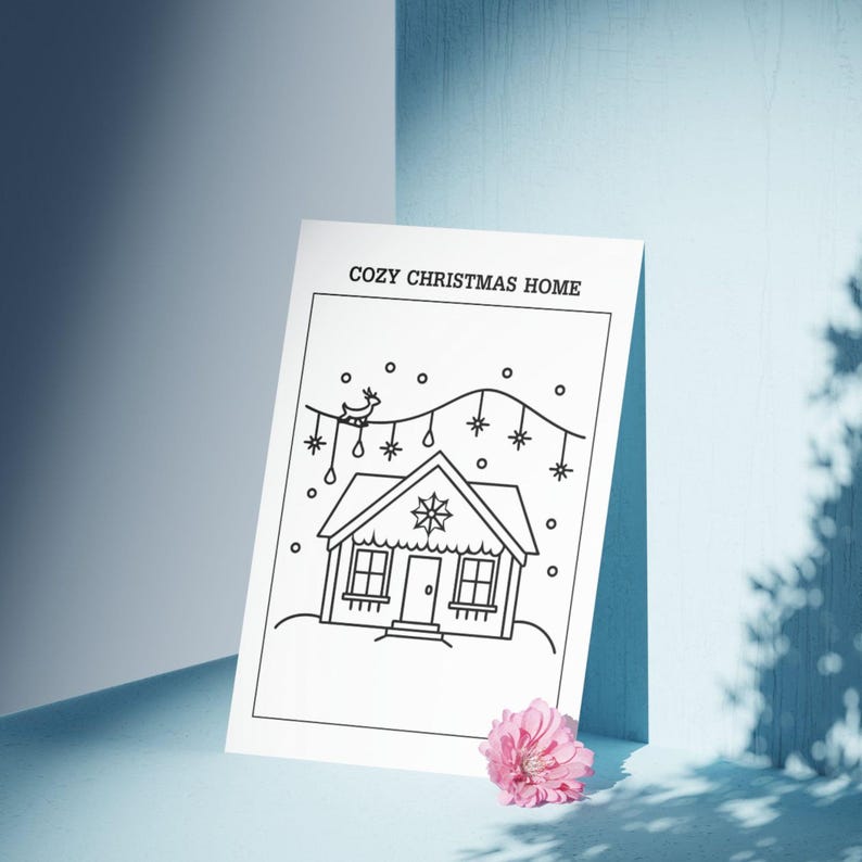 Cozy Christmas Coloring Pages for Kids, Toddlers 3-5, Festival ...