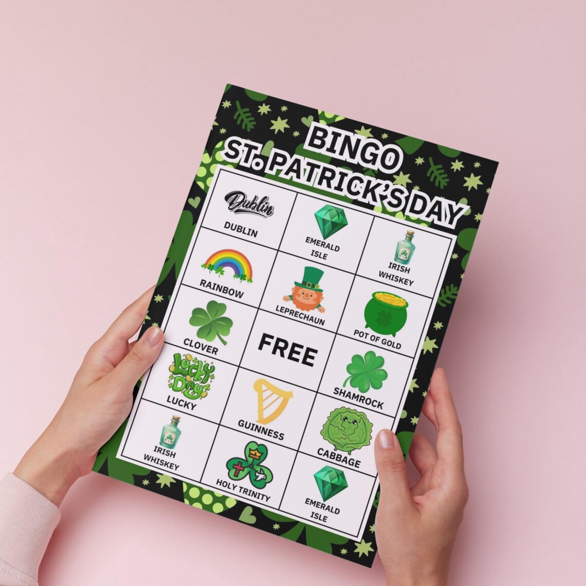 St.patrick's Day Bingo Cards, Printable Bingo Game, Board Game, Fun ...