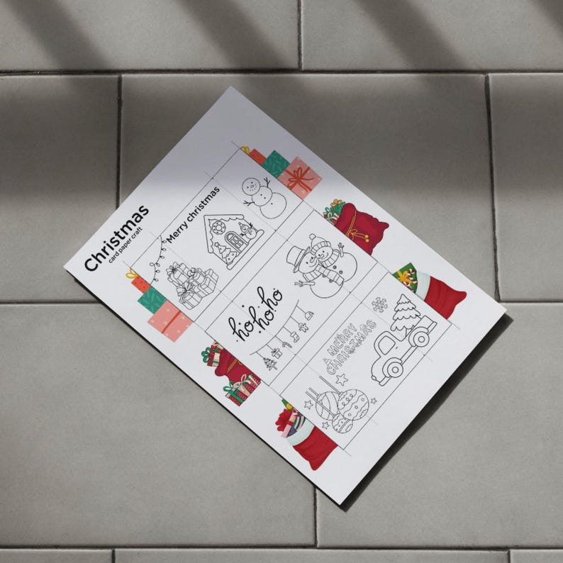 Christmas Card Paper Craft for Kids,activity for Kids,holiday Craft ...