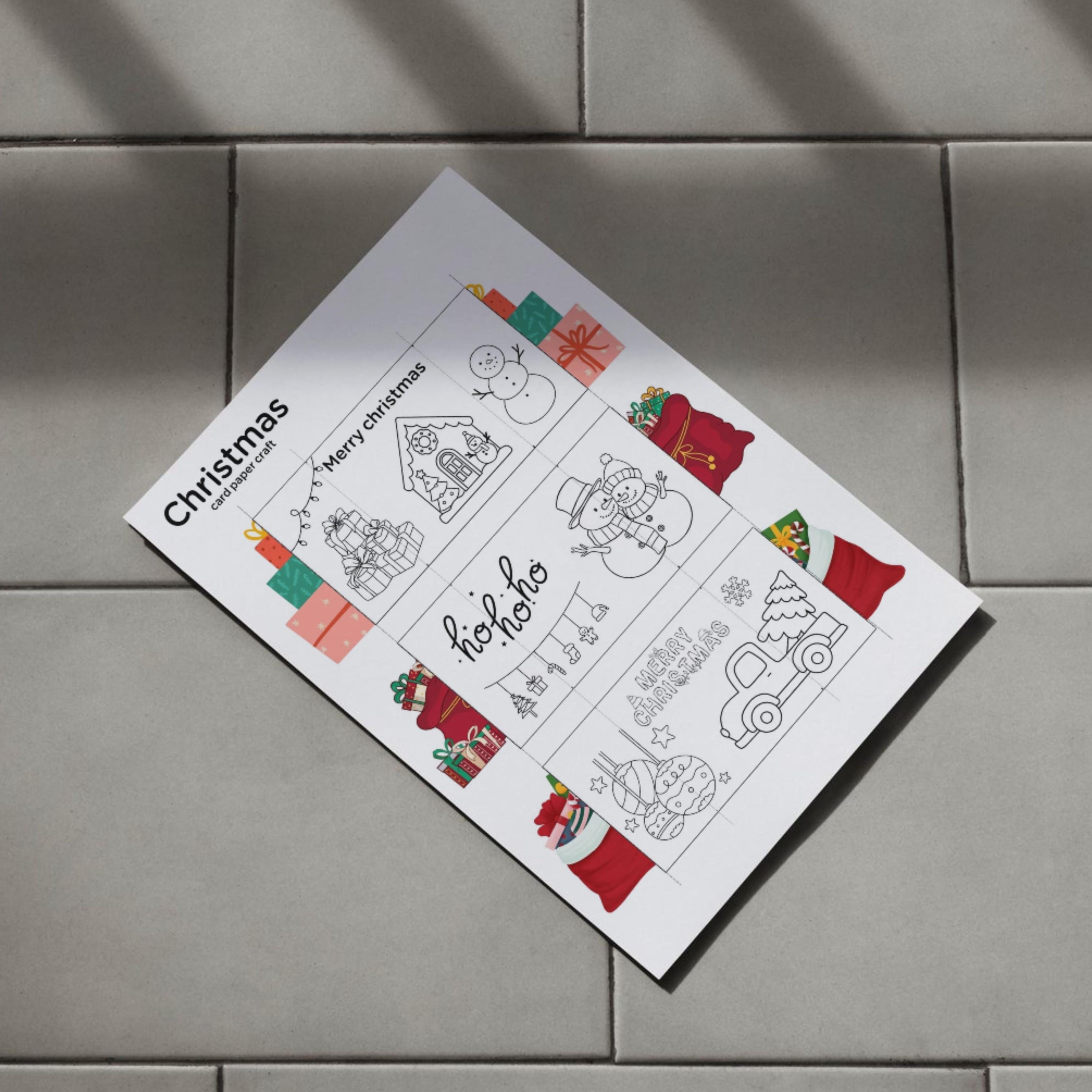 Christmas Card Paper Craft for Kids,activity for Kids,holiday Craft ...