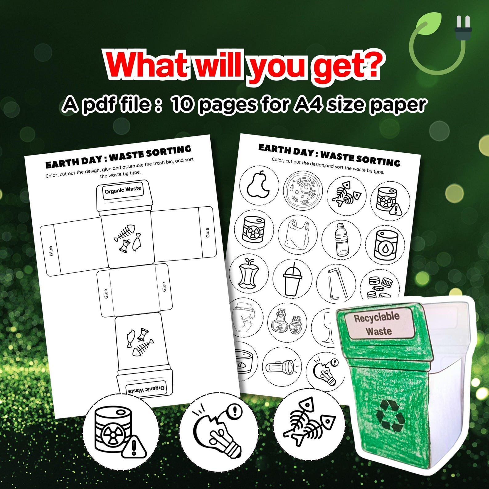 Earth Day Waste Sorting, Cut and Sort Craft for Kids, Earth Day ...