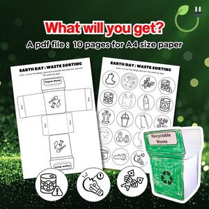 Earth Day Waste Sorting, Cut and Sort Craft for Kids, Earth Day ...