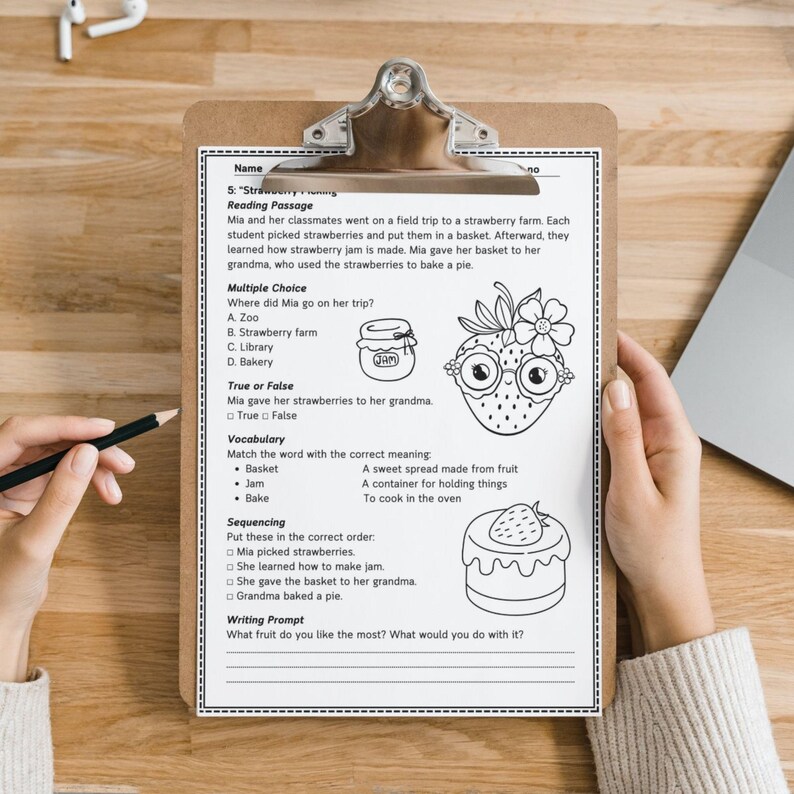 Summer Reading Comprehension Worksheet for Grades 2-6, Summer Actibity ...