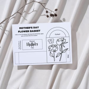 Mother’s Day Flower Basket Craft for Kids, Bag Craft, Printable ...