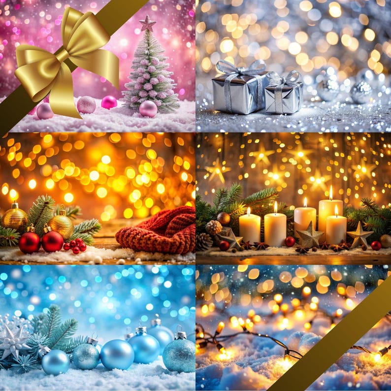 Christmas Bokeh Digital Photography Backdrops, Christmastime Digital ...