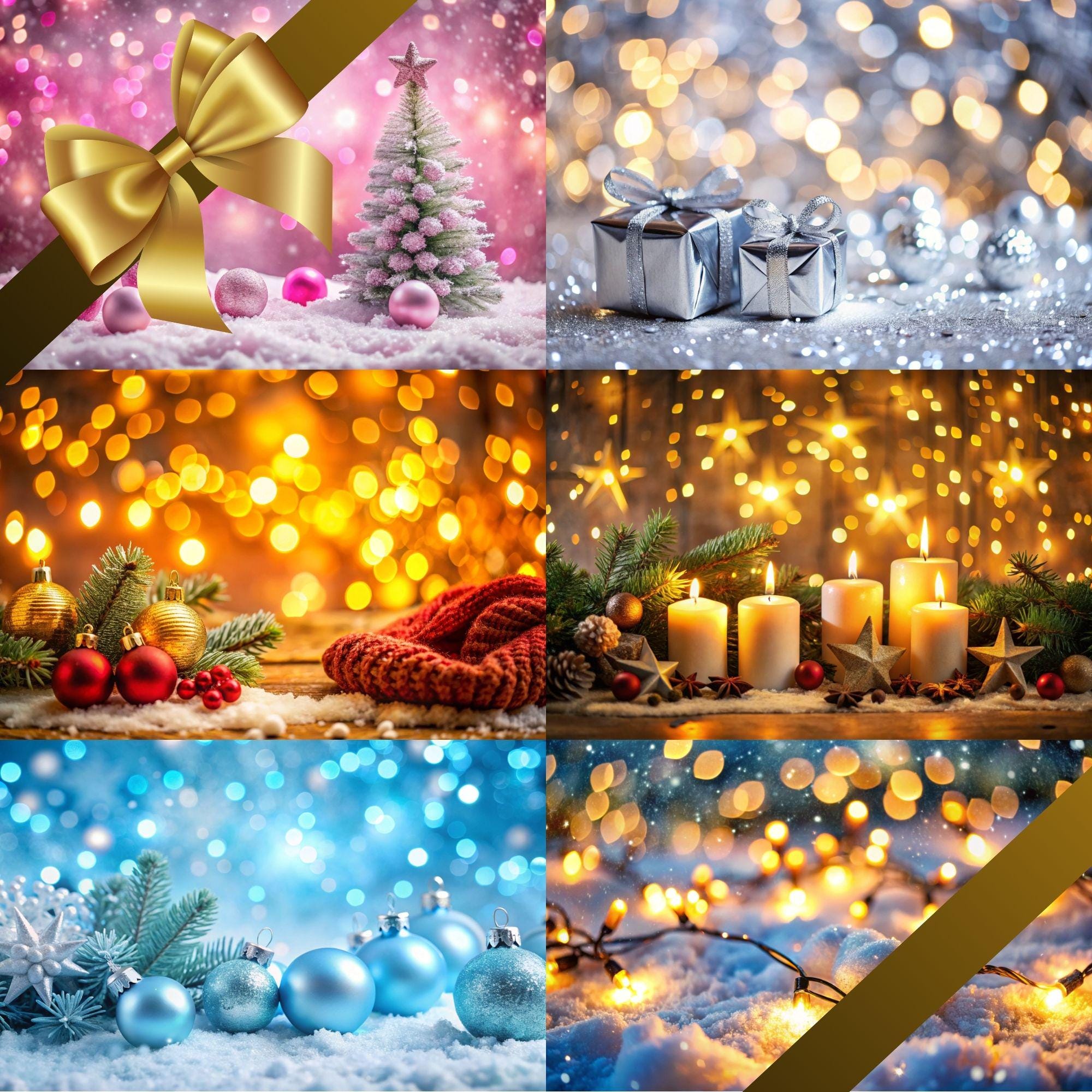 Christmas Bokeh Digital Photography Backdrops, Christmastime Digital ...