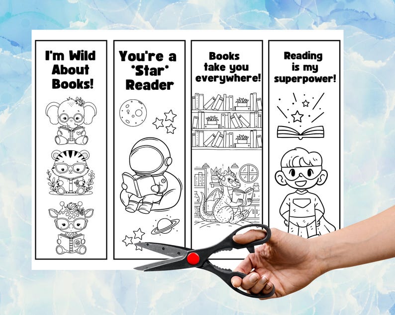 Printable Color Your Own Bookmarks for Kids: Reading Rewards (PDF) - Etsy