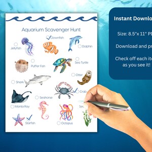 Aquarium Scavenger Hunt: Ocean Animal Activity (PDF Printable) - Etsy