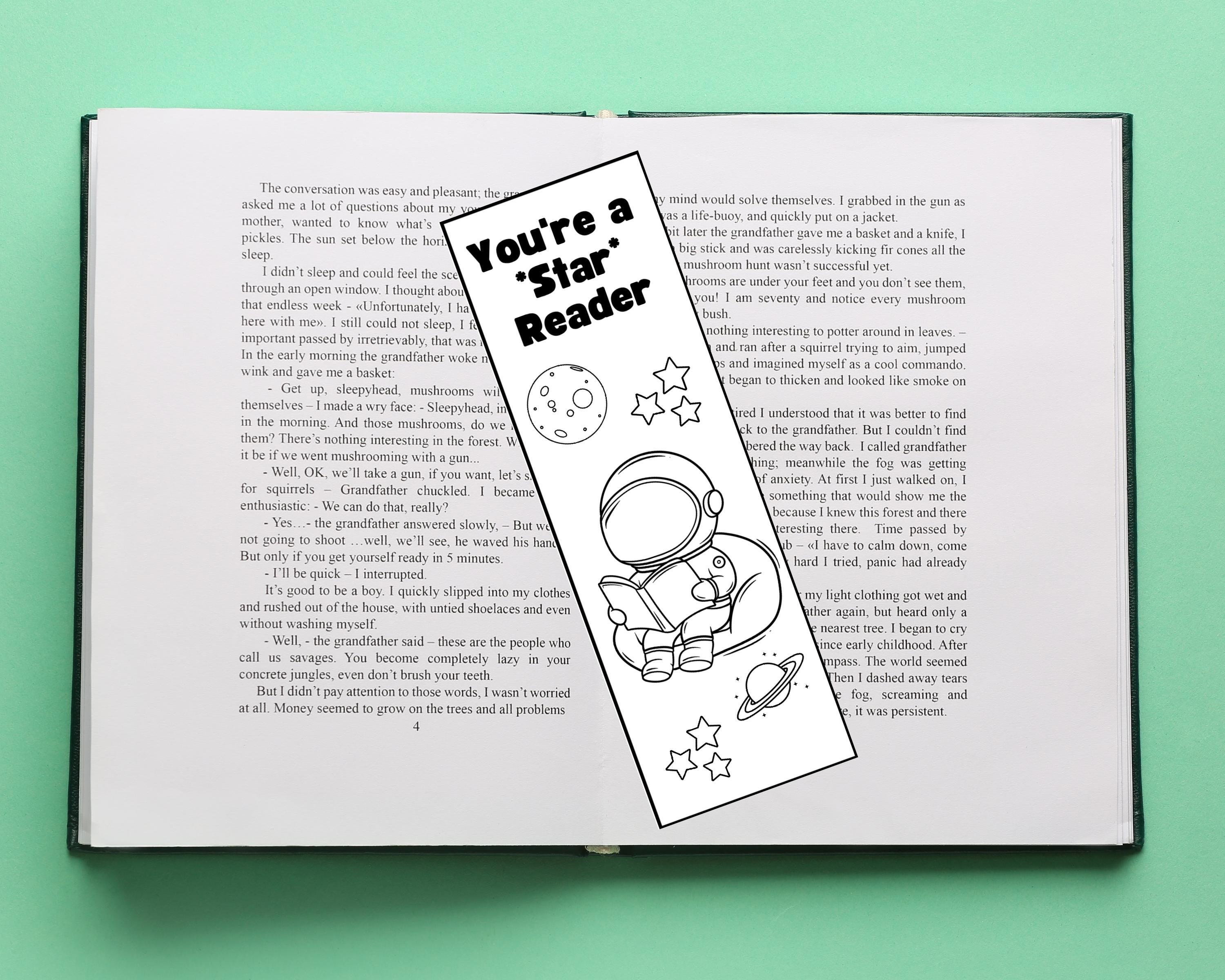 Printable Color Your Own Bookmarks for Kids: Reading Rewards (PDF) - Etsy