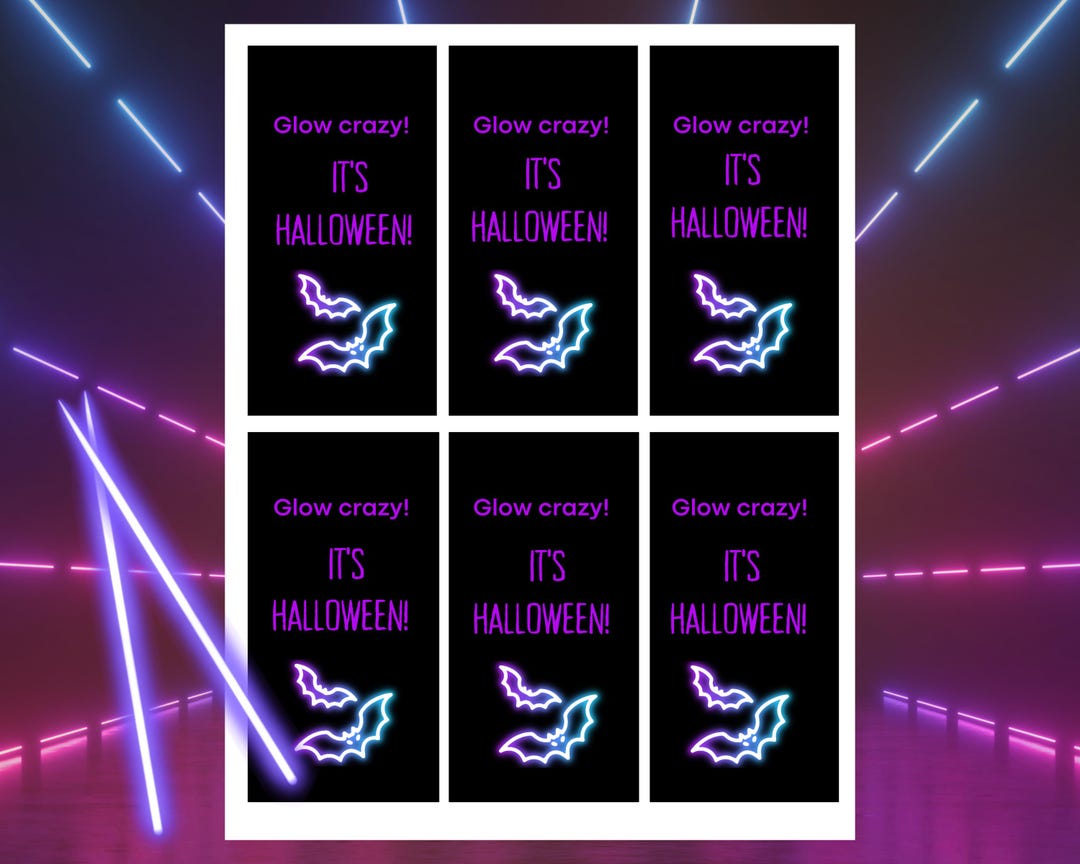 Halloween Glow Stick Holder Tags: Non-candy Treat (PDF Printable) - Etsy
