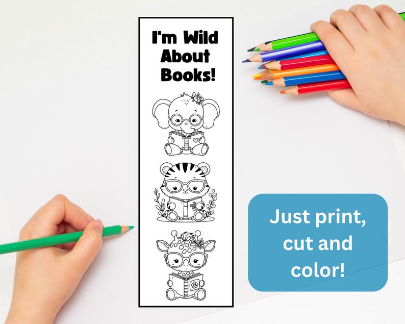Printable Color Your Own Bookmarks for Kids: Reading Rewards (PDF) - Etsy