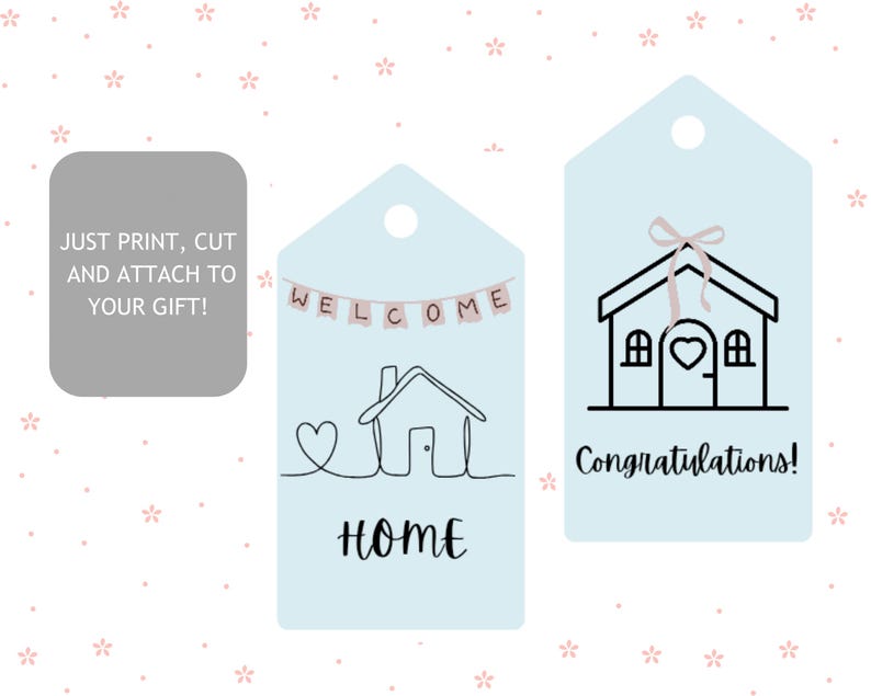 Welcome Home Gift Tags: Realtor Client Housewarming (digital Download ...