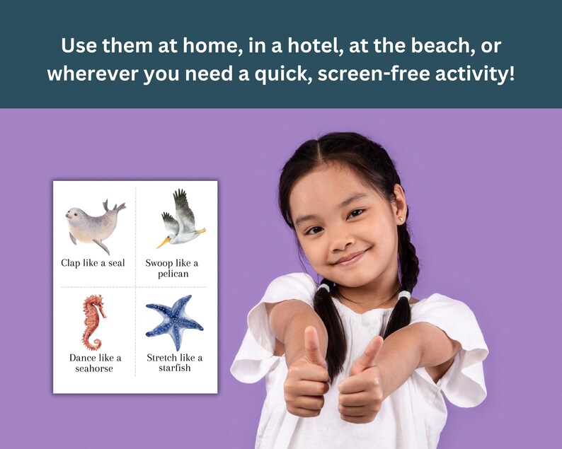Beach Movement Cards for Kids – Sea Creature Gross Motor Game | Screen ...