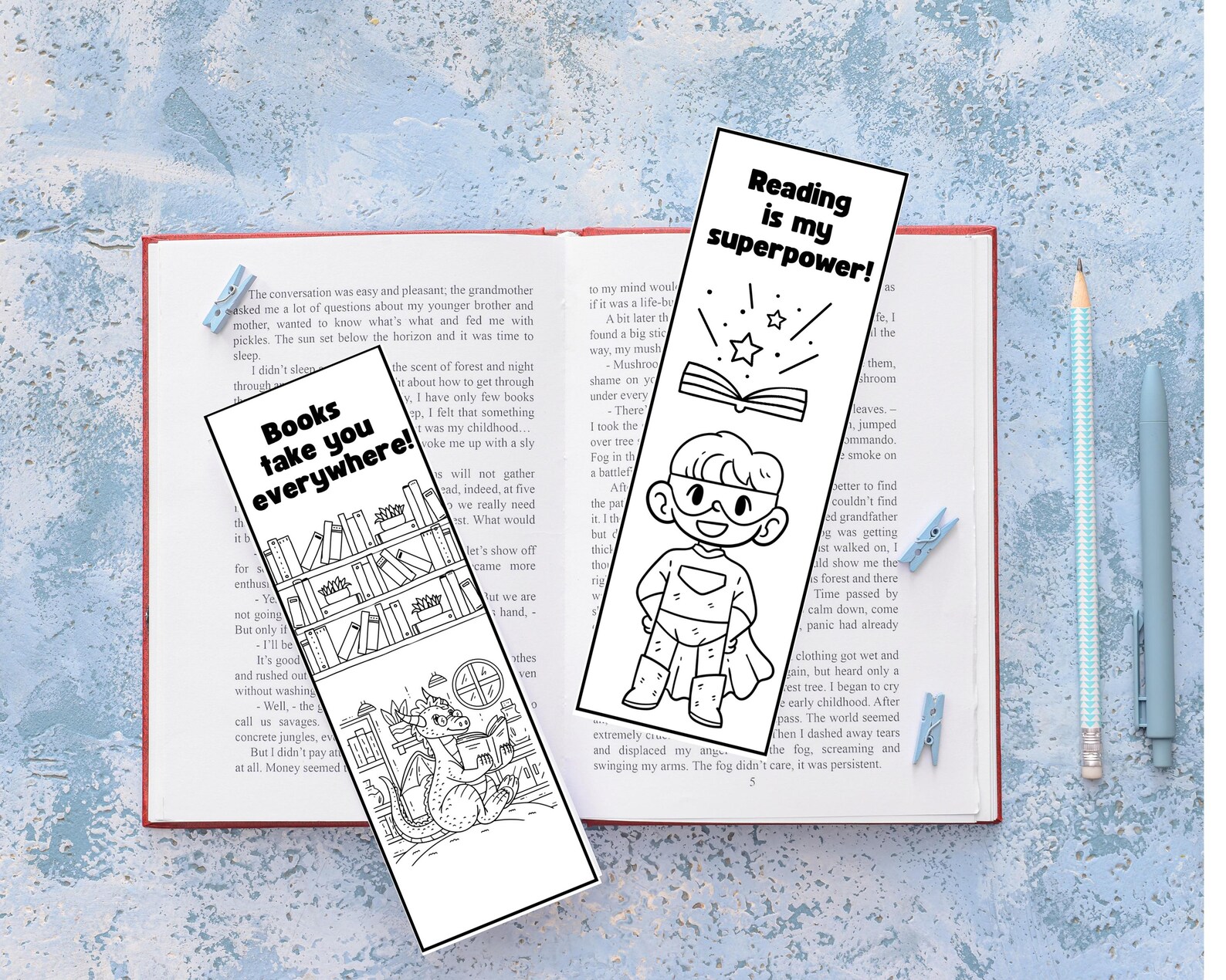 Printable Color Your Own Bookmarks for Kids: Reading Rewards (PDF) - Etsy