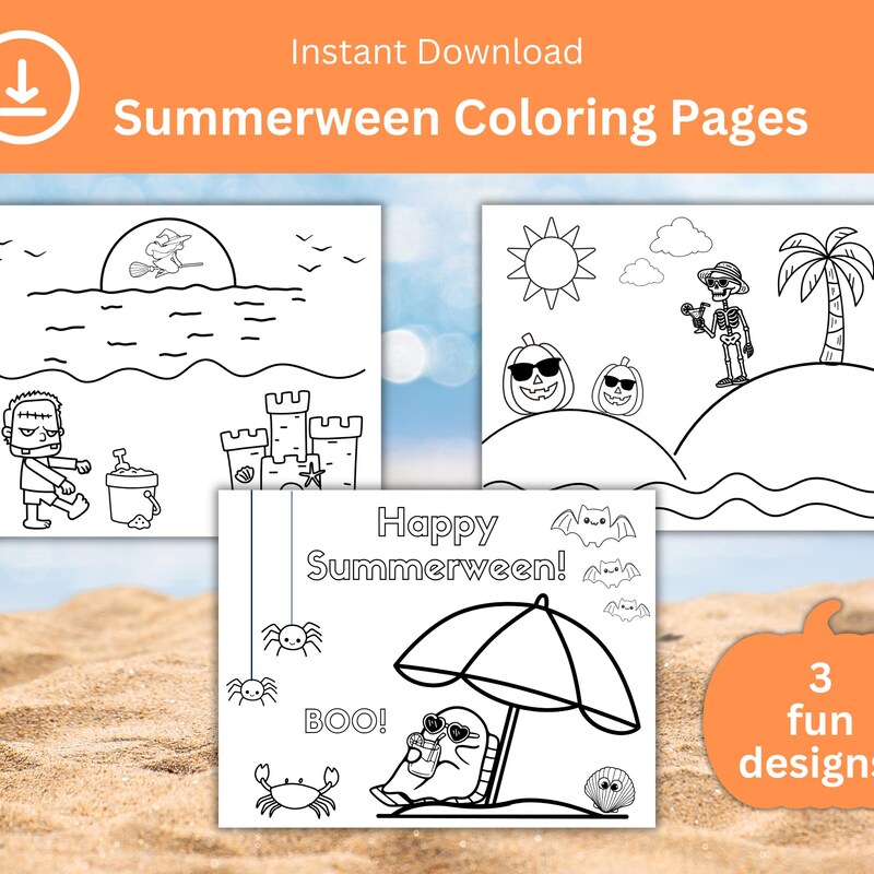 Summerween Coloring Pages - Etsy