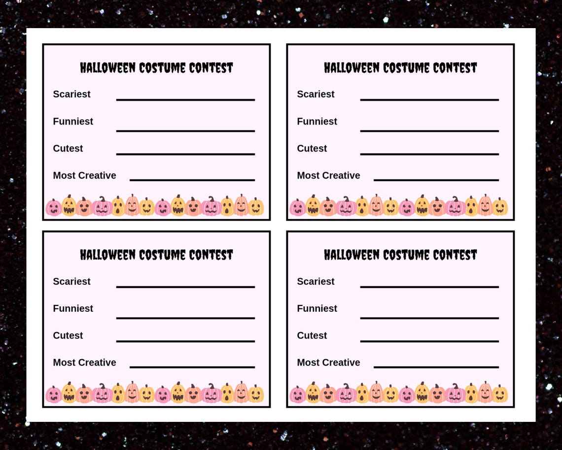 Halloween Costume Contest Voting Cards and Sign Printable, Halloween ...