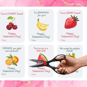 Printable Fruit Theme Valentines Cards, Cherry Valentines Printables ...