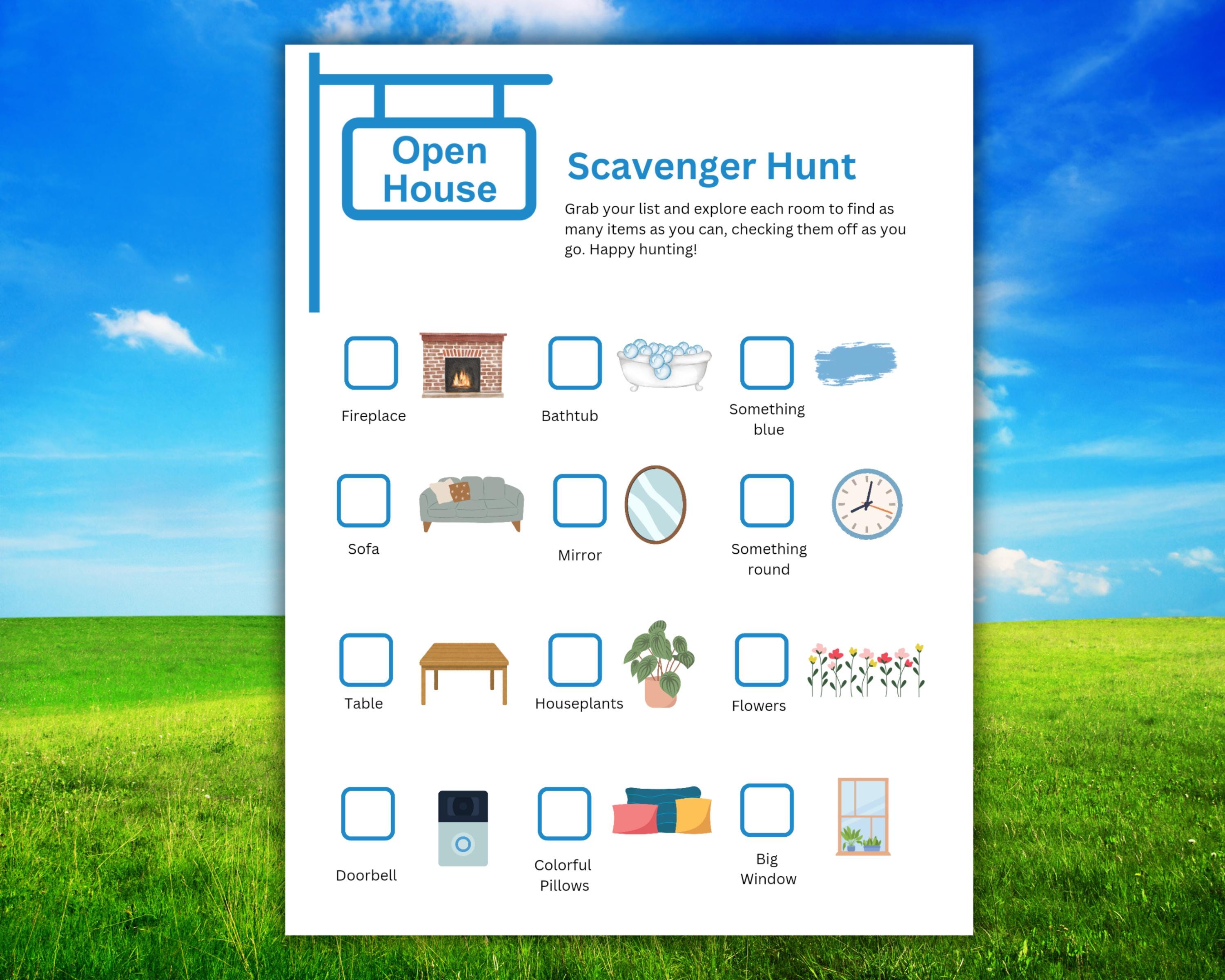 Open House Scavenger Hunt for Kids: Realtor Marketing (digital Download ...
