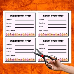 Halloween Costume Contest Voting Cards and Sign Printable, Halloween ...