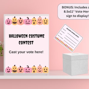 Halloween Costume Contest Voting Cards and Sign Printable, Halloween ...