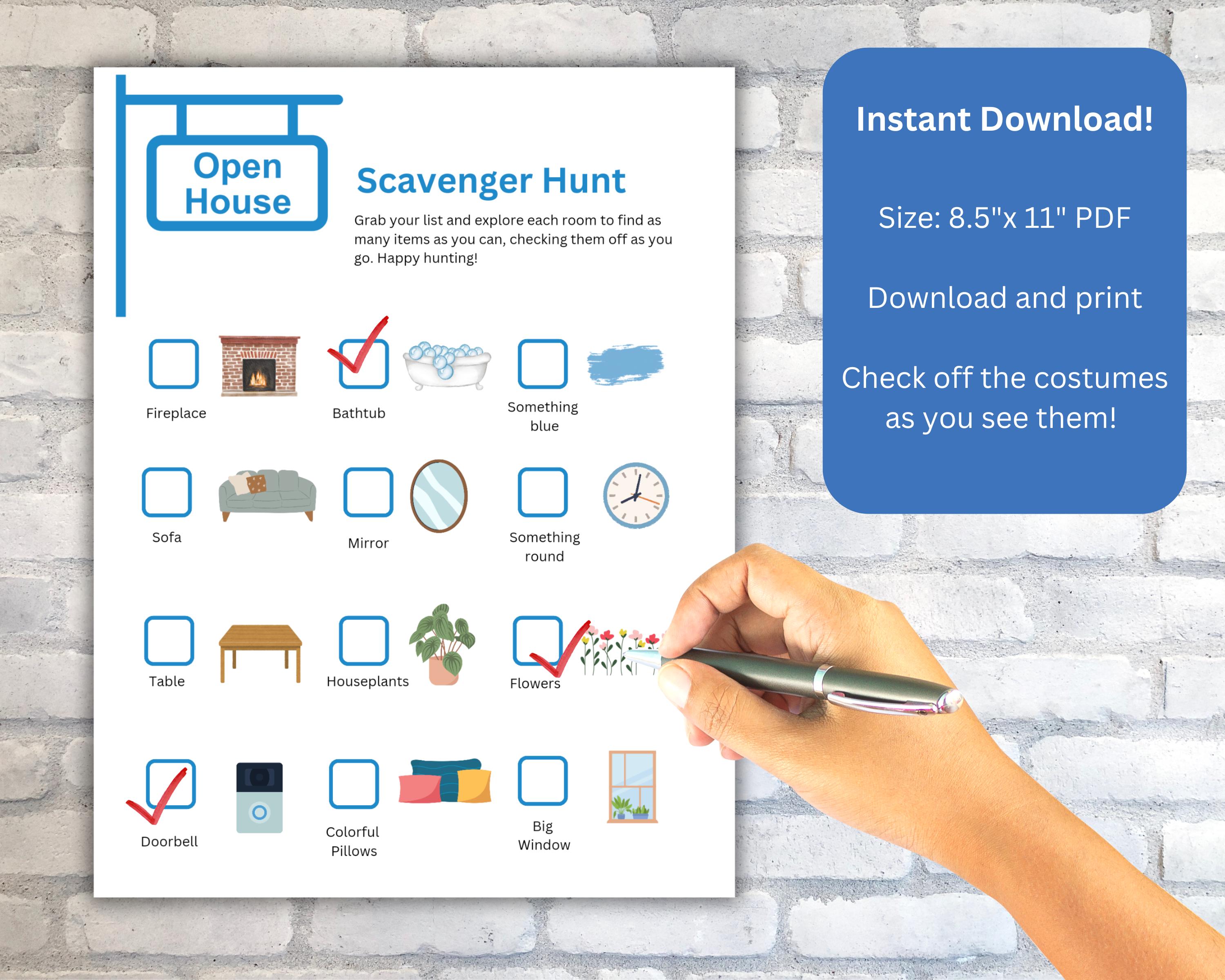 Open House Scavenger Hunt for Kids: Realtor Marketing (digital Download ...