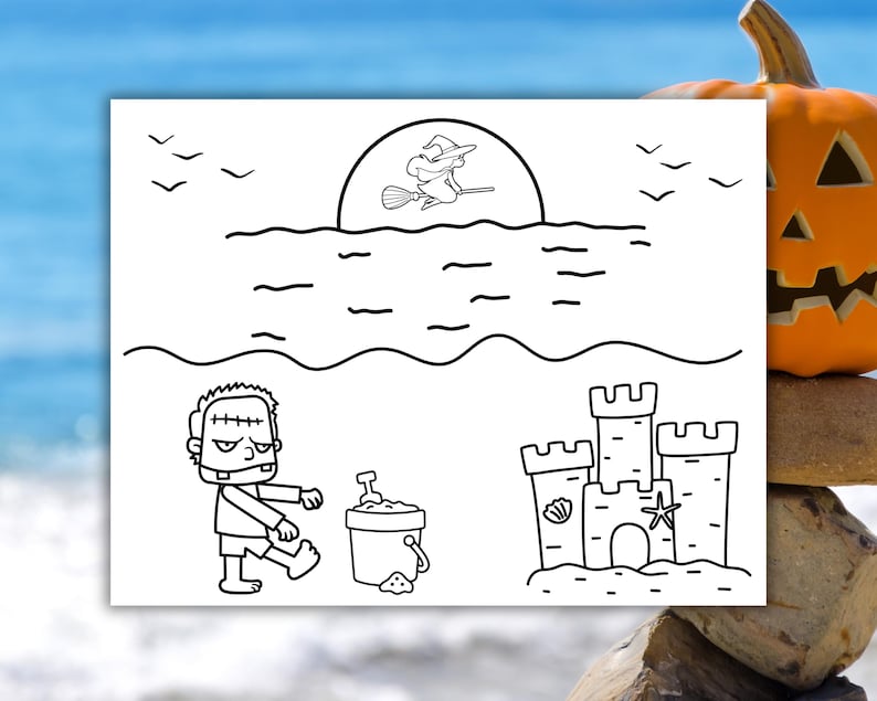 Summerween Coloring Pages: Spooky Halloween in July Activity (PDF ...