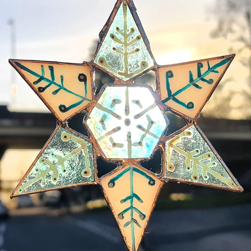 Stained Glass Snowflakes - Etsy