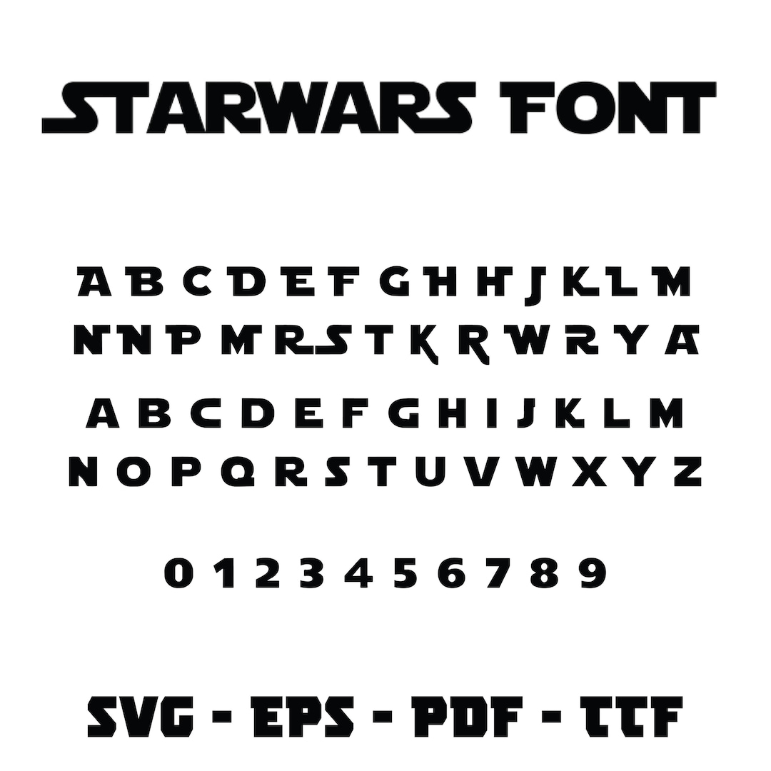 Star Wars Font SVG, Font Svg, Star Wars Alphabet SVG, Font SVG, Digital ...