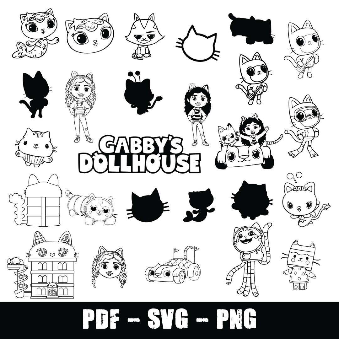 Gabbys Dollhouse Clipart Png, Gabbys Svg Bundle, Gabbys House Png ...