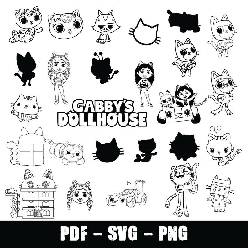 Gabby Dollhouse Clipart - Etsy