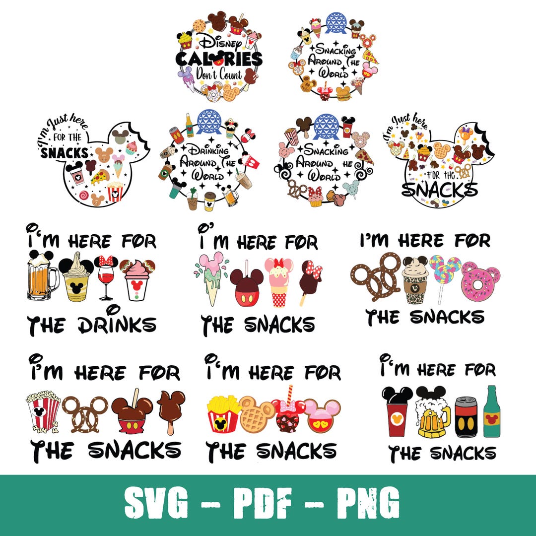Snacking Around the World Bundle Png Svg, Snackgoal Svg, Mickeyy Mouse ...