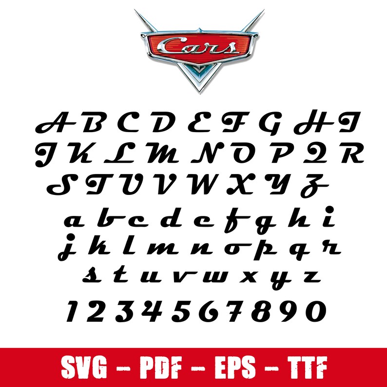 Cars Font, Cars Emblem Svg, Cars Logo Svg, Cars Svg, Cars Font Svg ...