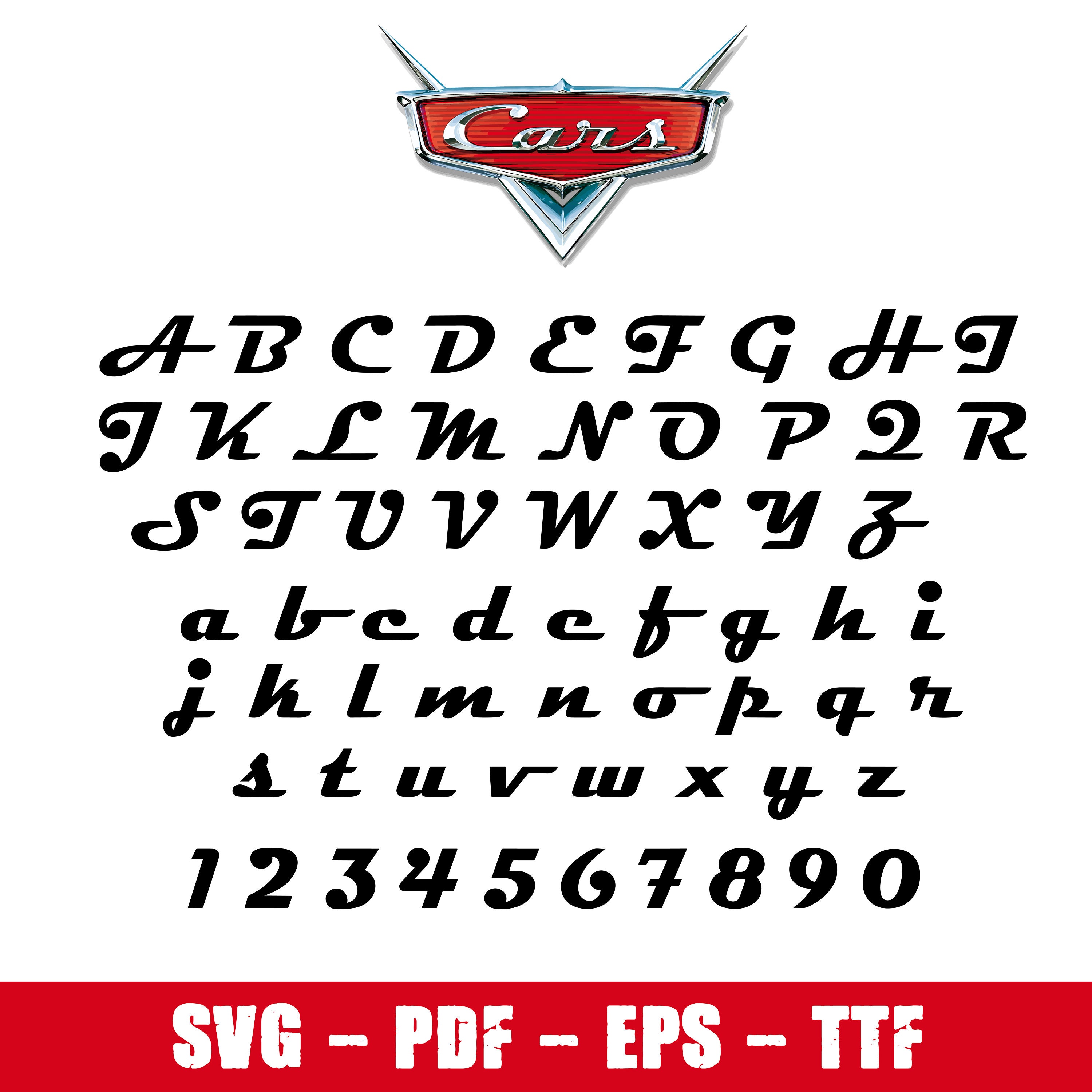 Cars Font, Cars Emblem Svg, Cars Logo Svg, Cars Svg, Cars Font Svg ...