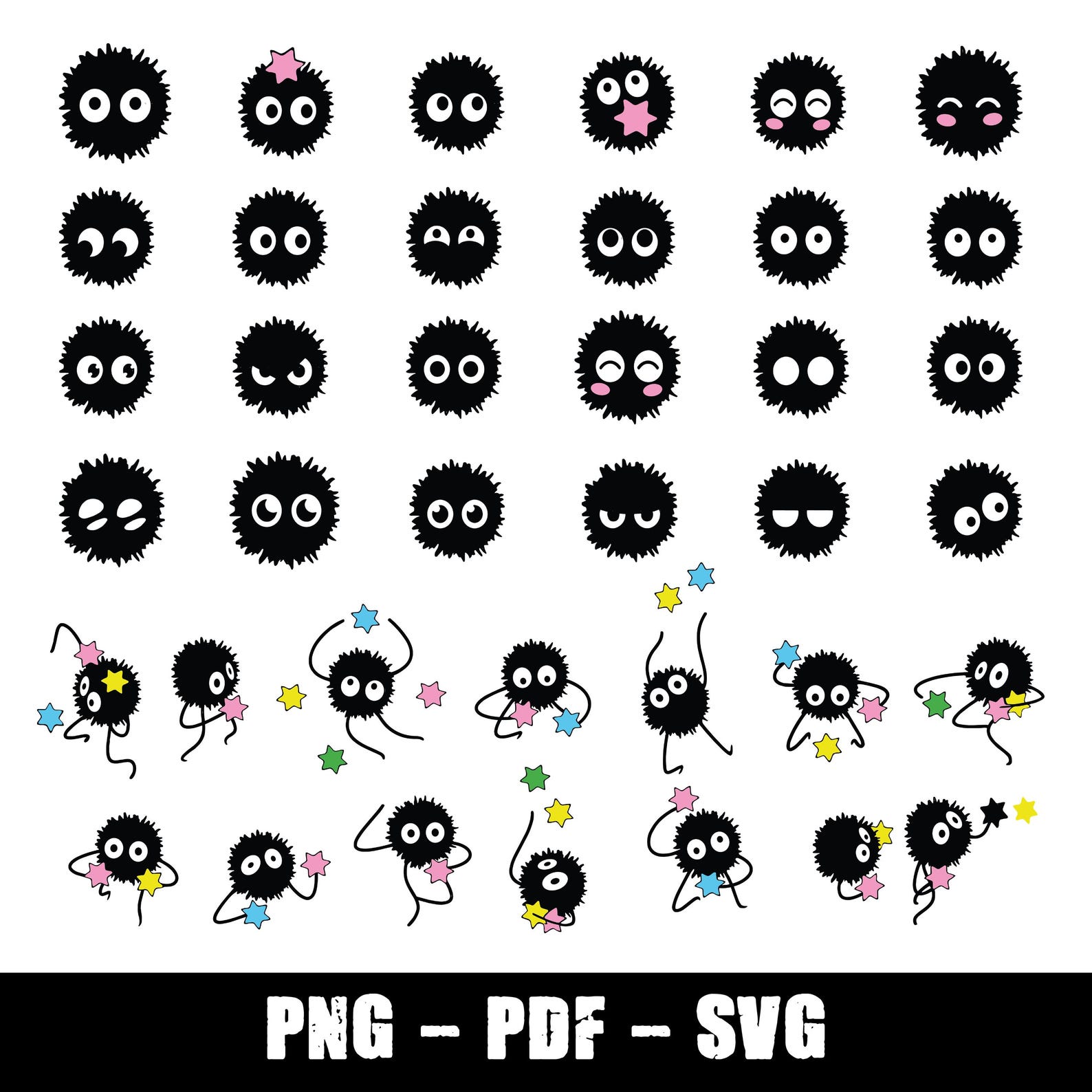 Sprites SVG, Anime Svg, Soot Svg, Png, Cut Files for Cricut, Instant ...