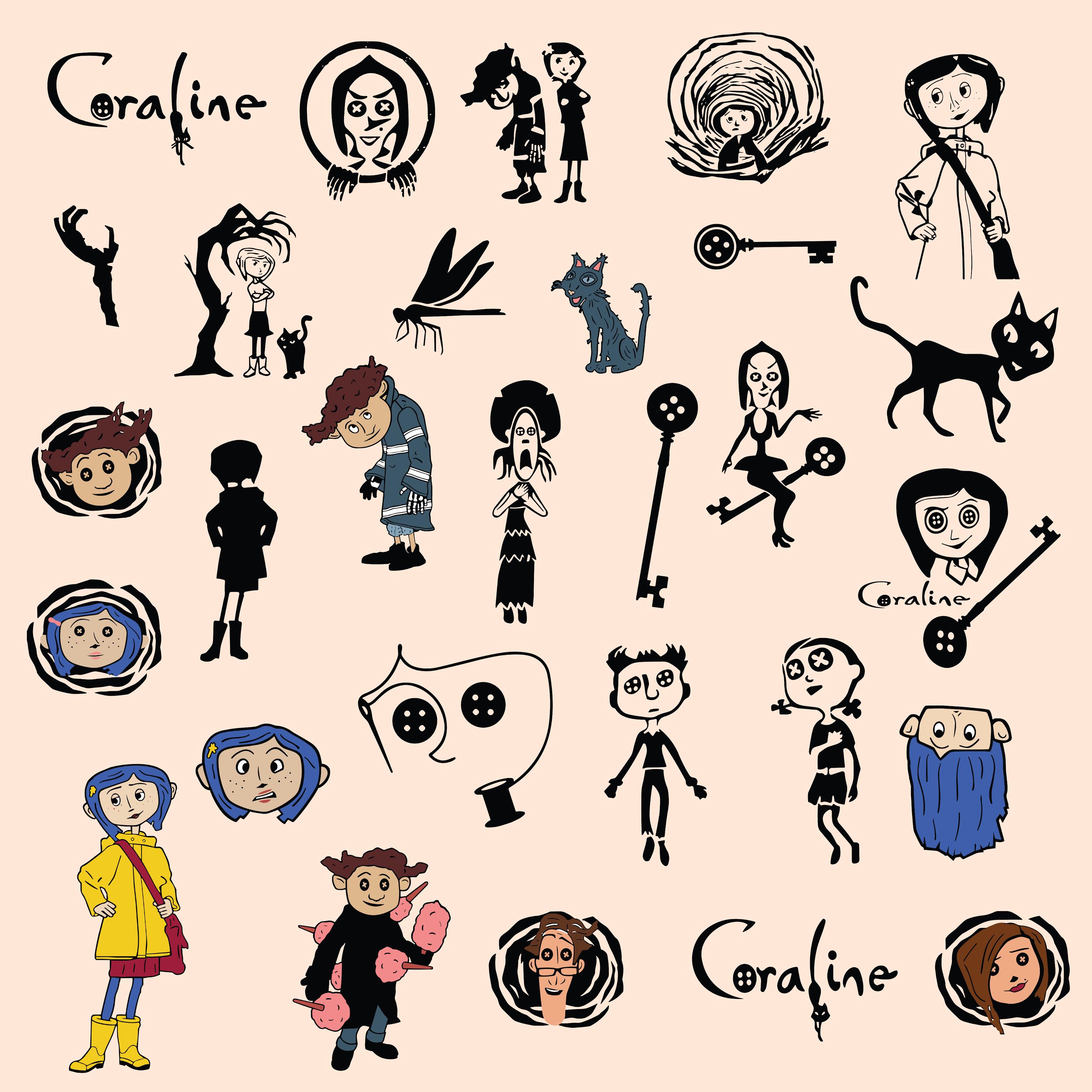 Coraline Svg Bundle, Coraline Face Svg, Coraline Ghost Children SVG Cut ...