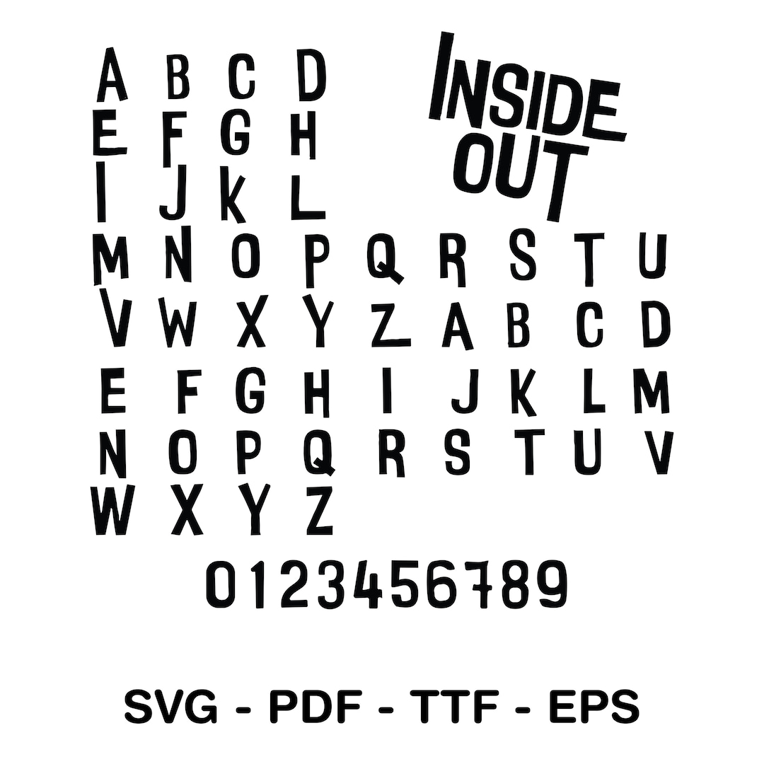 Inside Out Font, Inside Out Svg, Inside Out Font Svg, Inside Out Font ...