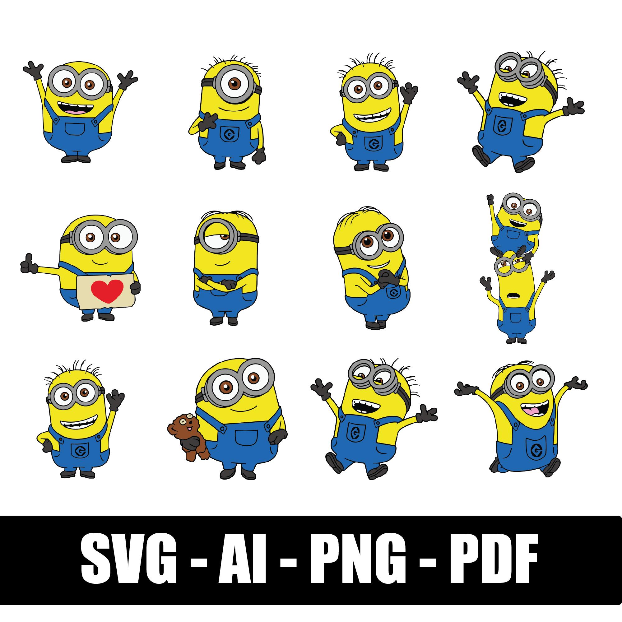 Despicable Svg,minion Face Svg, Minion Face Vector, Funny Minion Face ...
