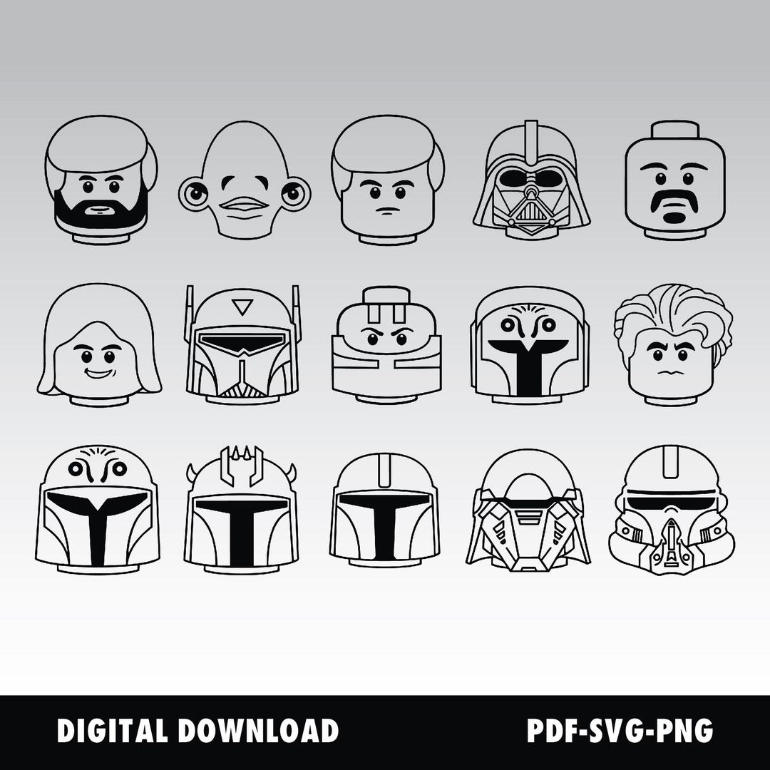 Brick Faces Svg Bundle Kids Toys Building Blocks Svg Brick Characters ...