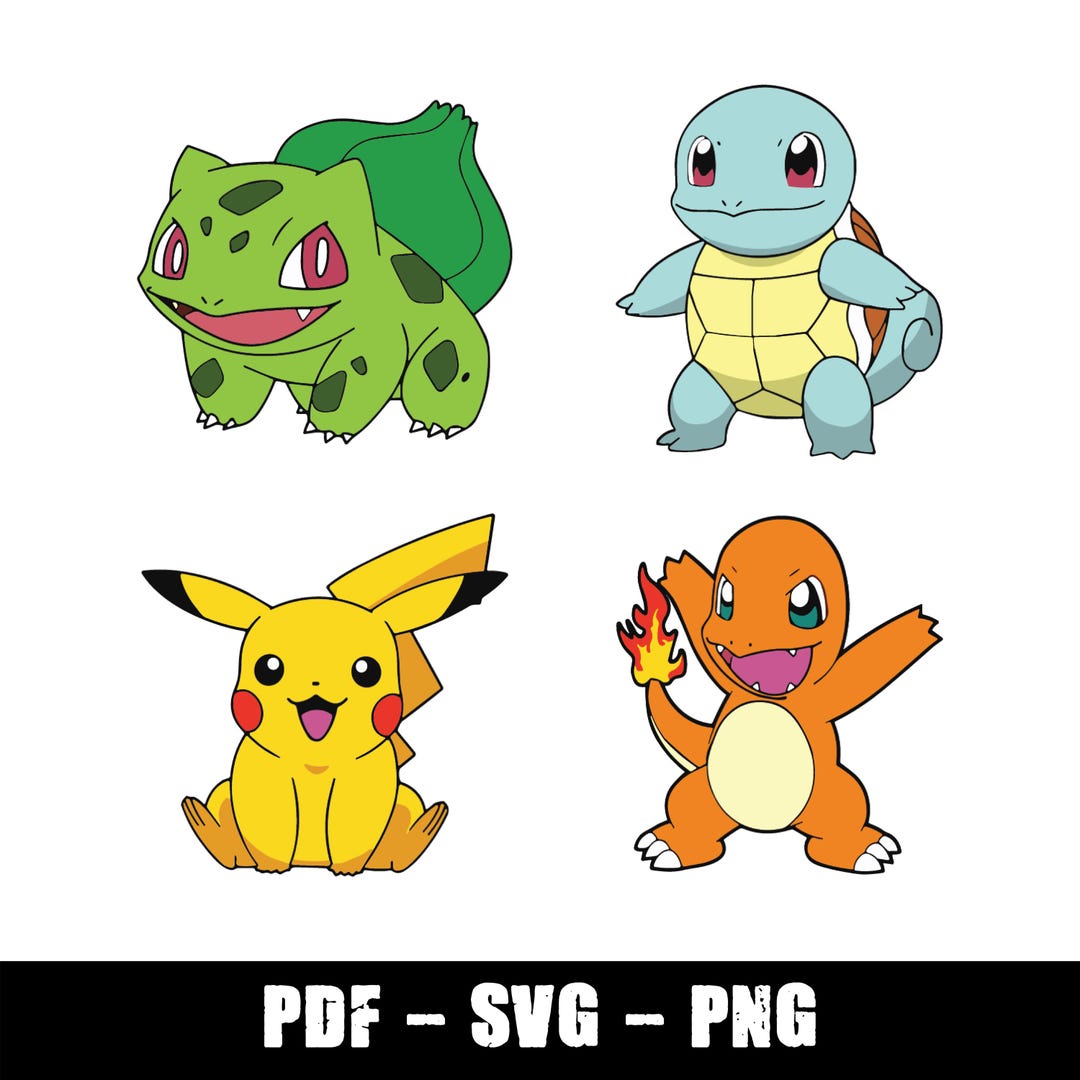 Pokemon Svg Bundle, Pokemon Characters Stickers, Pokemon Svg, Pikachu ...