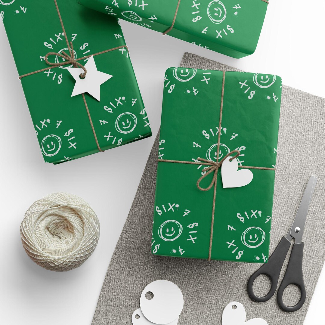 6 7 Inspired Wrapping Papers | Number Pattern Holiday Wrap - Etsy