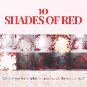 10 Shades of Red Beautiful Maternity Digital Backdrop, Floral Pregnancy ...
