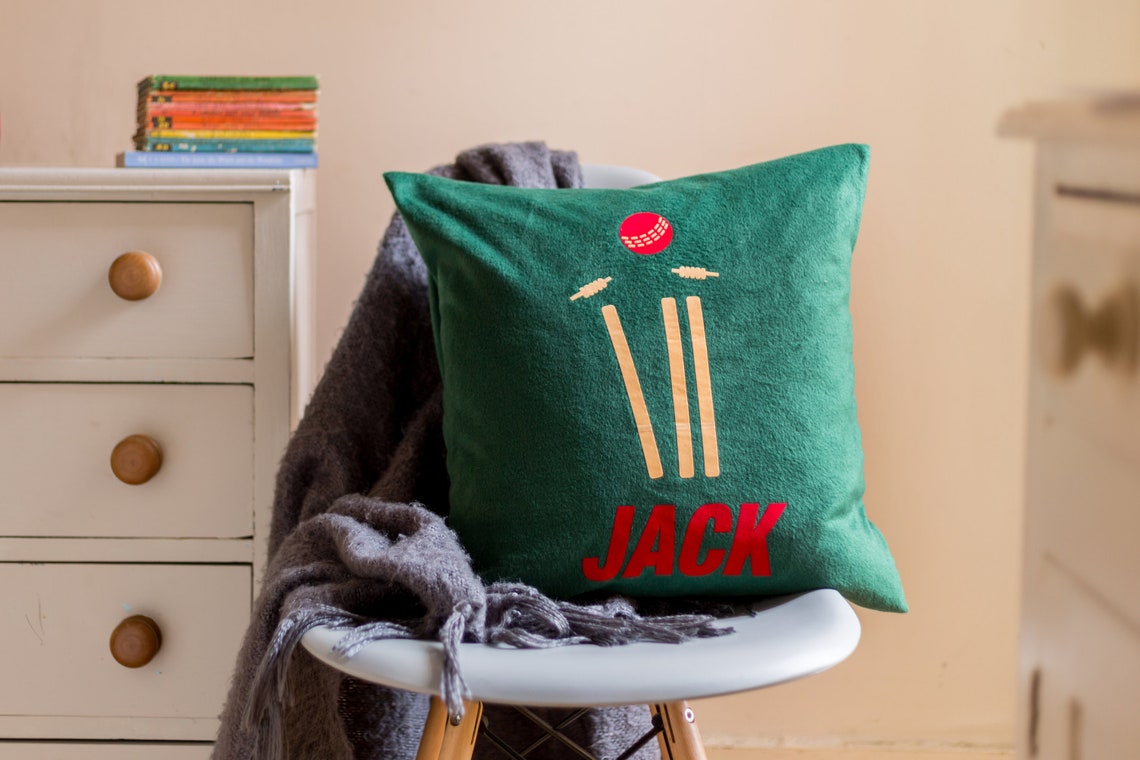 Cricket Personalised Cushion - Etsy UK