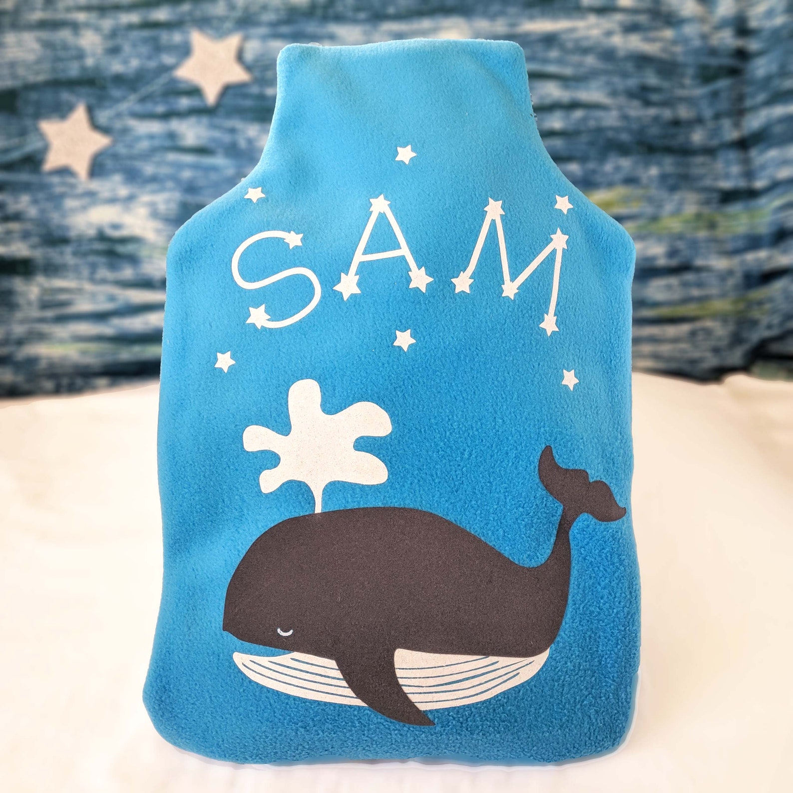 Whale Hot Water Bottle Cover - Marine Gift - Sea Creature Nursery Decor ...