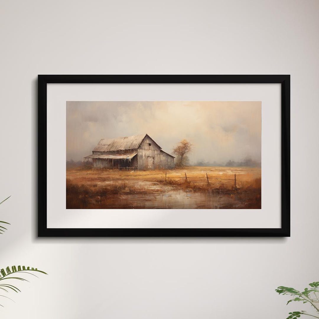 Winter Scene, Vintage Old Barn, Style Kinkade - Etsy