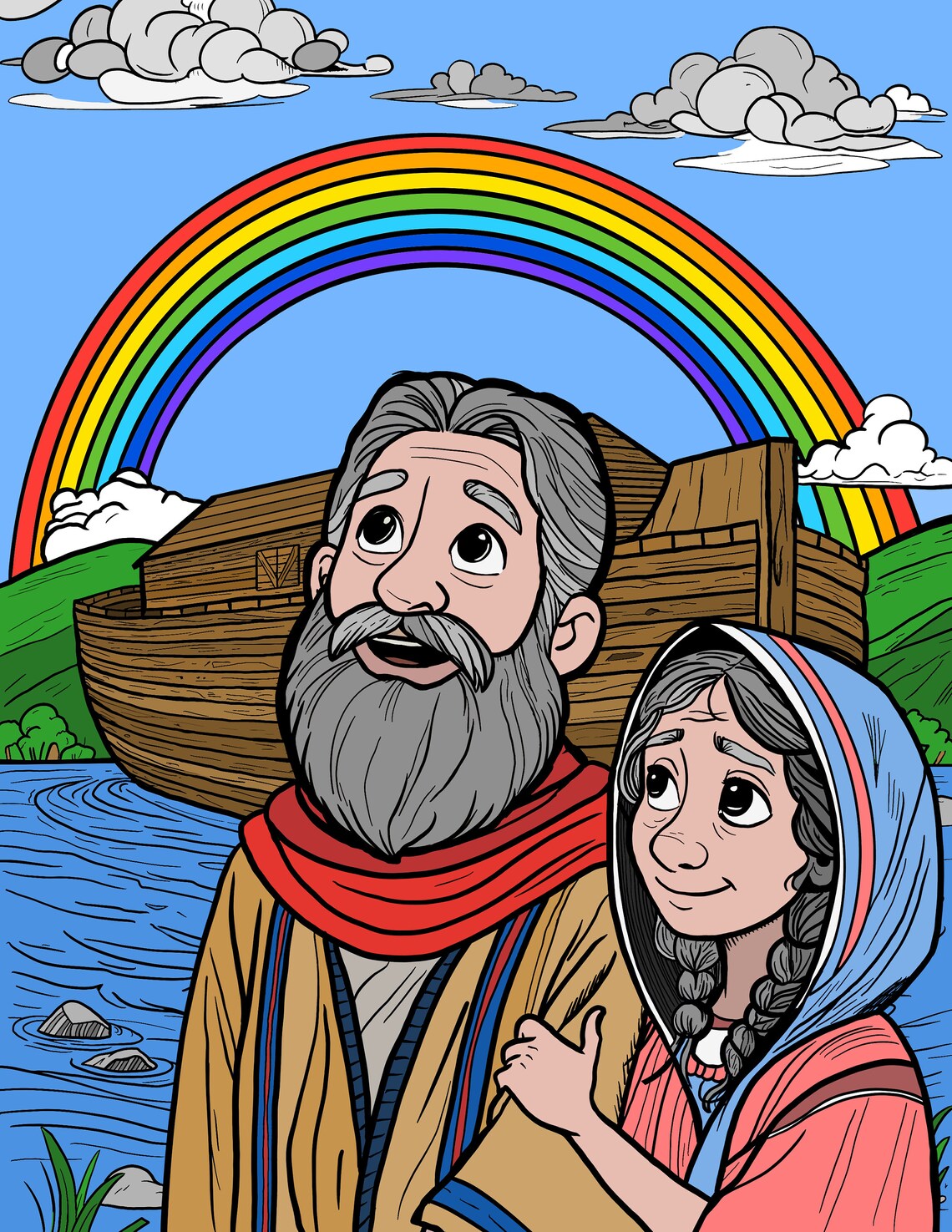 Noah's Ark: A Bible Story Coloring Book - Etsy